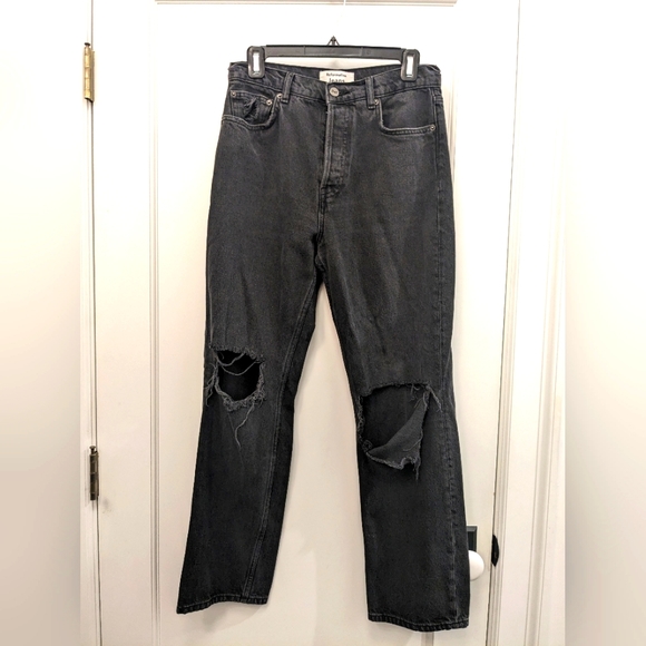 Reformation | Jeans | Reformation Black Destroyed Cynthia High Rise ...
